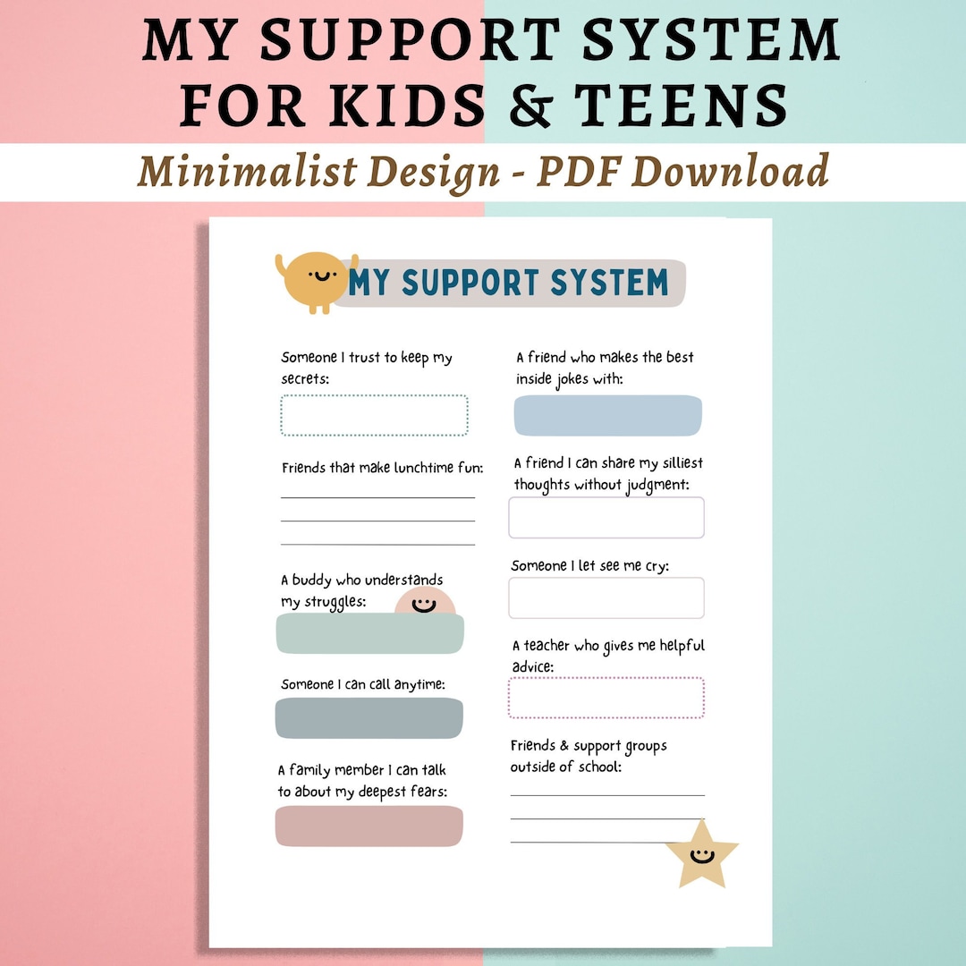 Building My Support System for Kids and Teens | Therapist Counselor ...