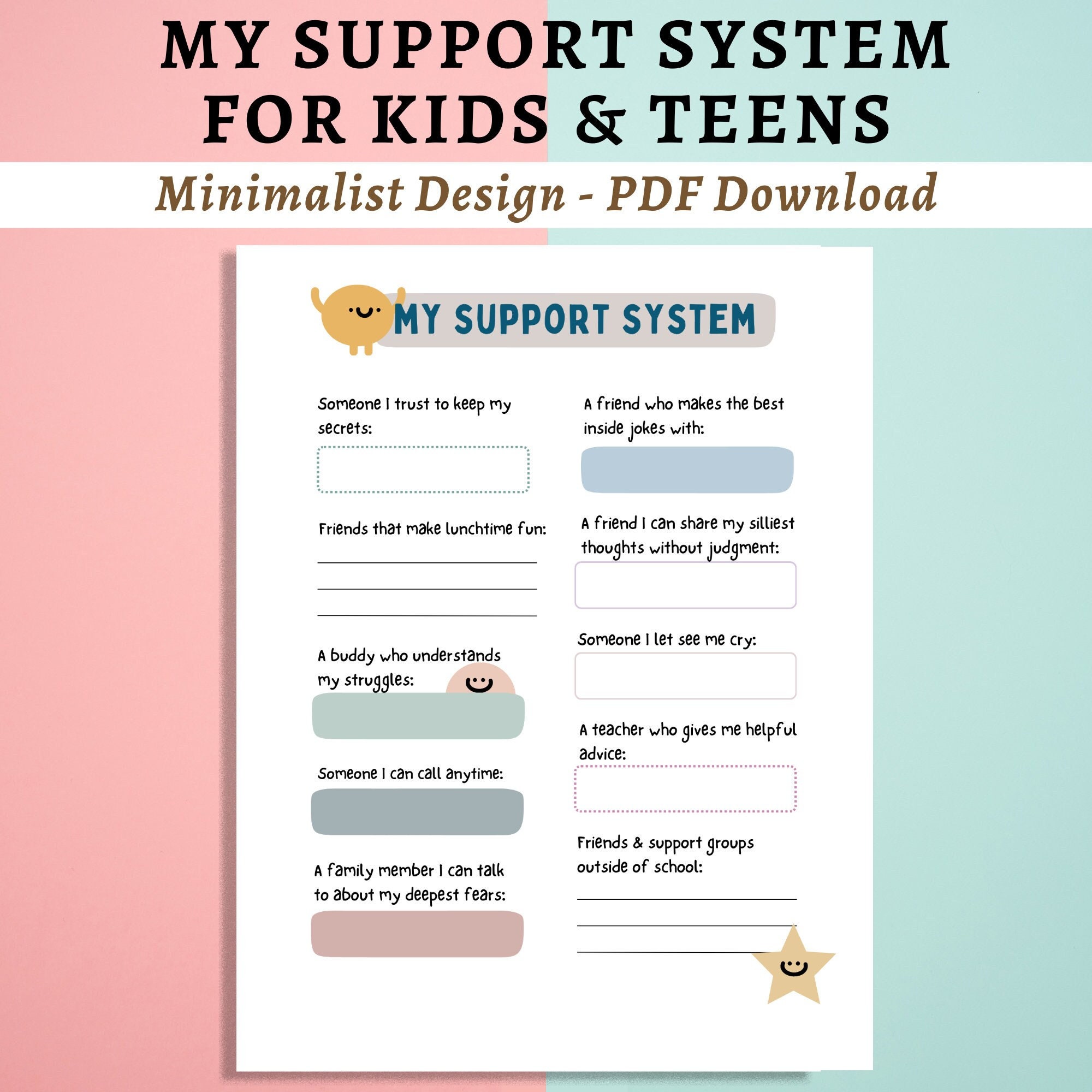 Building My Support System for Kids and Teens | Therapist Counselor ...