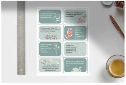 Grief Conversation Counseling Questions Cards | Therapist Counselor ...