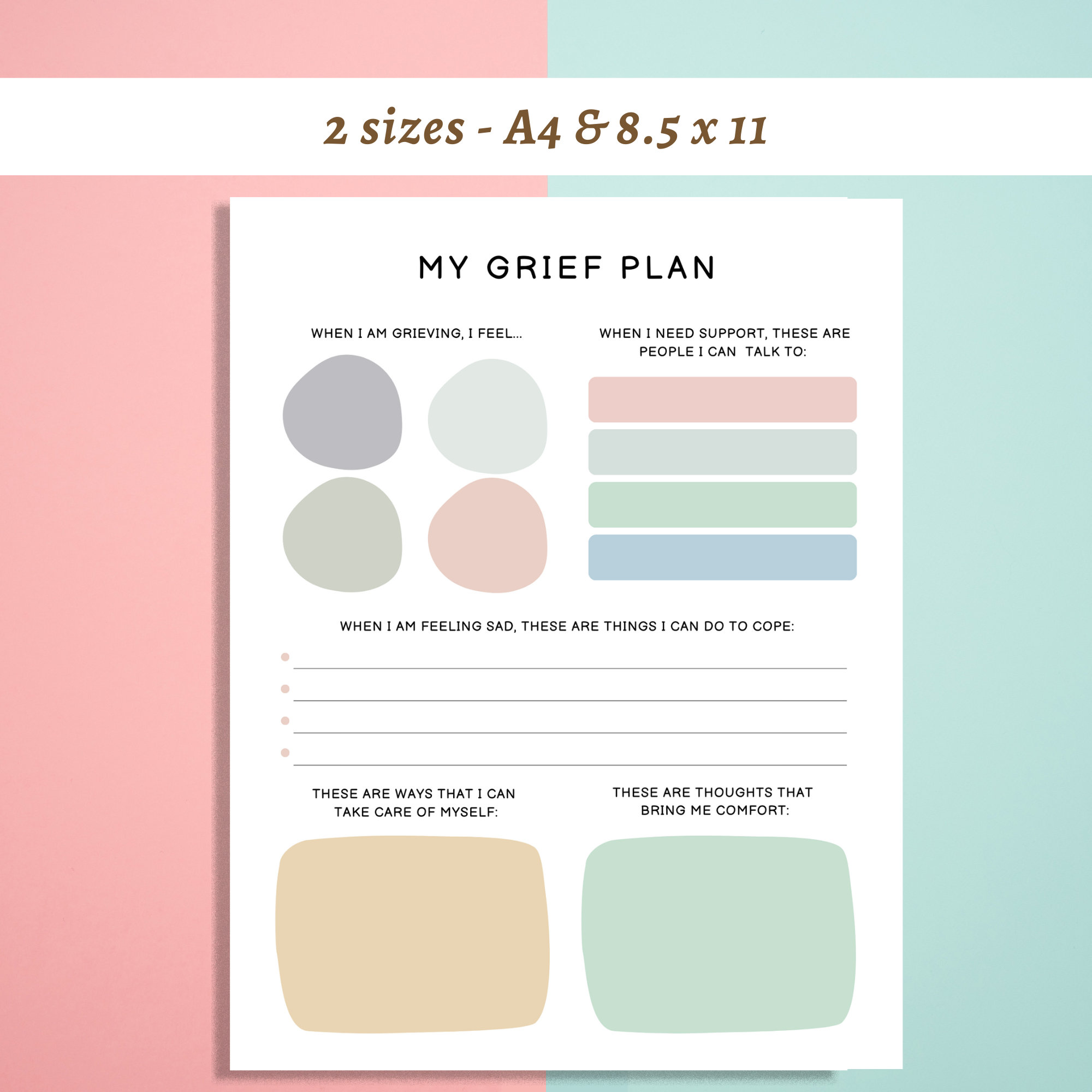 Grief Loss Plan for Kids and Teens | Conversation Questions Therapist ...