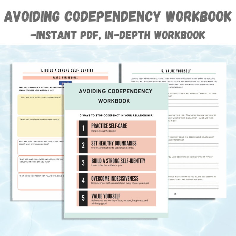 Codependency Journal Workbook Worksheet Book Codependence - Etsy