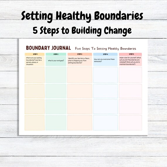 Personal Boundaries Journal Worksheet Print Workbook Journal - Etsy