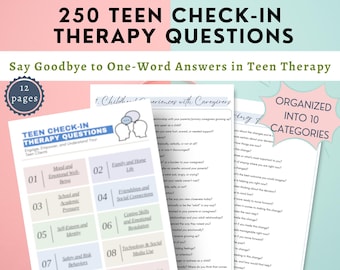 Teen Therapy Question Cards: Conversation Starters - Etsy UK