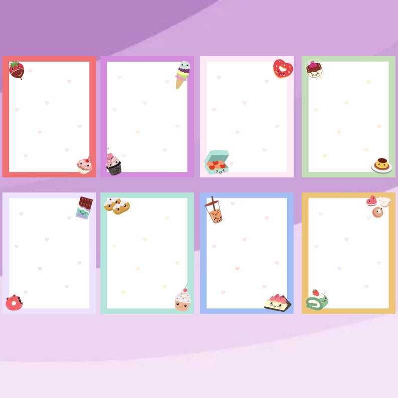 Kawaii Notebook Paper Cute Printable Lined Journal Diary | Etsy