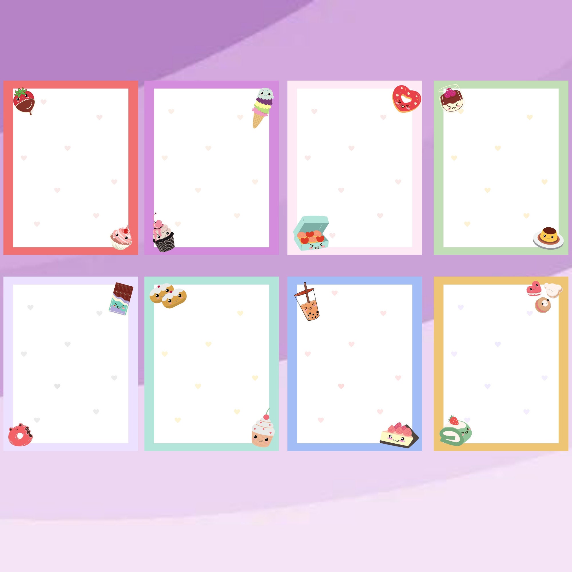 Kawaii Notebook Paper Cute Printable Lined Journal Diary | Etsy