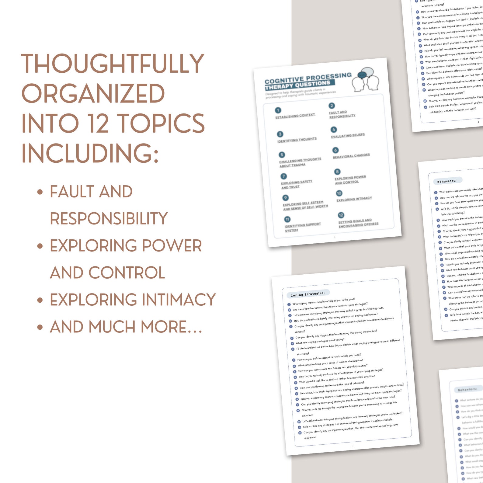 CPT Cognitive Processing Therapy Questions | Counseling Session Tools ...