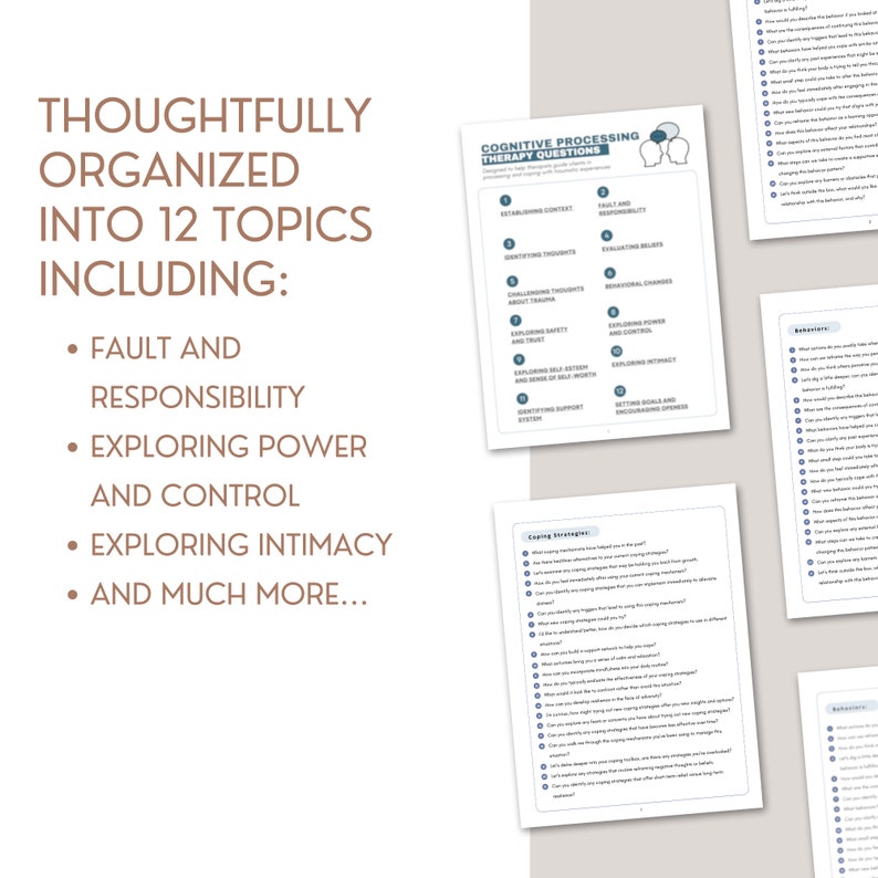 CPT Cognitive Processing Therapy Questions | Counseling Session Tools ...