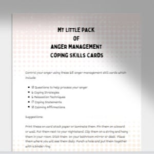 Anger Management Self Therapy Coping Cards | Managing Anger Issues ...