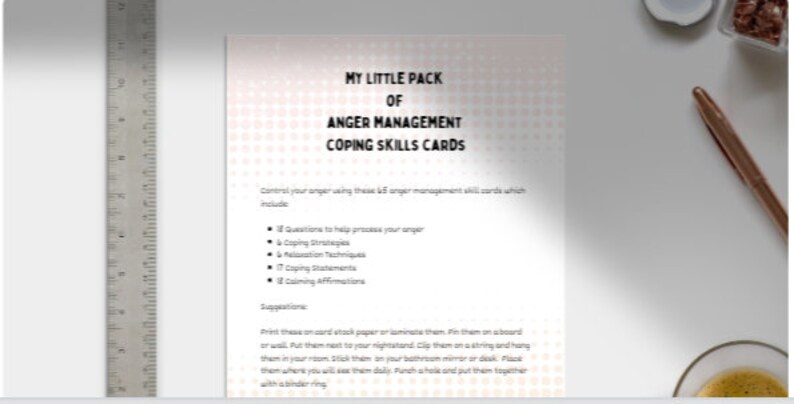 Anger Management Self Therapy Coping Cards | Managing Anger Issues ...
