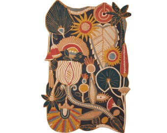 Irregular Amoeba Shaped Throw Rug Illusion Pattern Hand-tufted 100% ...