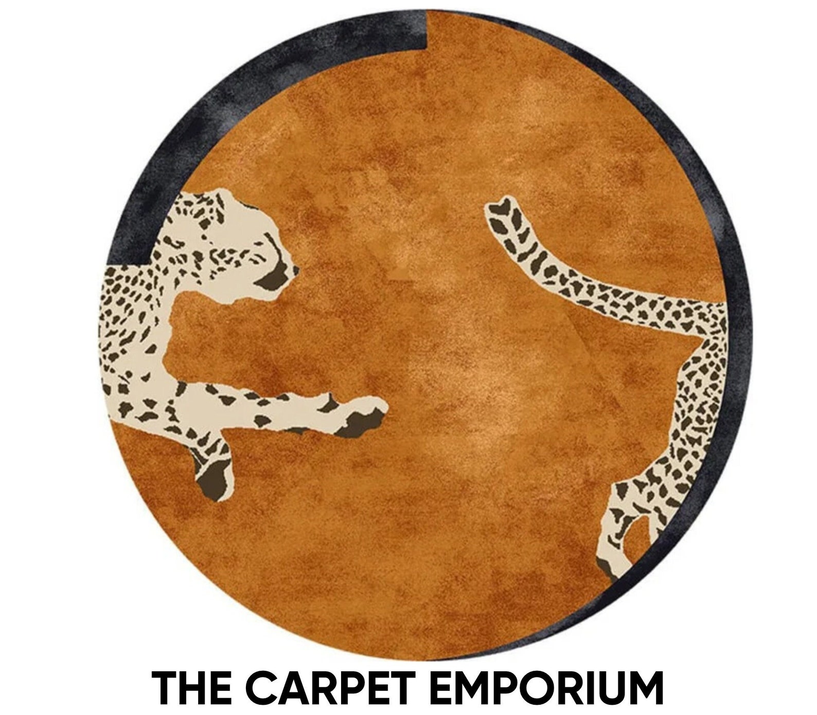 Round Cheetah Hand Tufted Rug, 100% NZ Wool Carpet for Home Decor ...