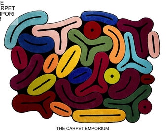 Irregular Shaped Throw Rug Illusion Pattern Hand-tufted 100% Wool ...