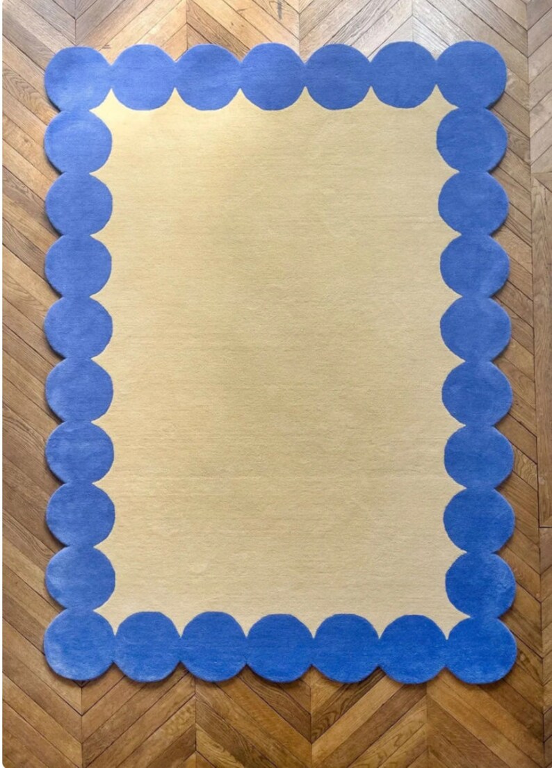 Scallop Rug Bohemian Handmade Designer Rug Hand Tufted Rugs - Etsy