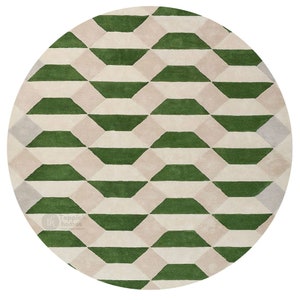 Emerald Green Tufted Rugs Faceted Tile Rug 3x5 4x6 5x8 6x9 8x10 9x12 ...