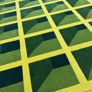 Garden Maze green Rug Hand-tufted 100% Wool Handmade Area Rug Carpet ...