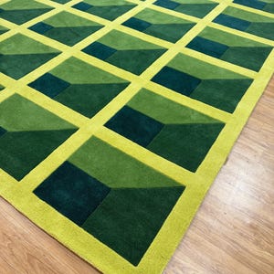 Garden Maze green Rug Hand-tufted 100% Wool Handmade Area Rug Carpet ...