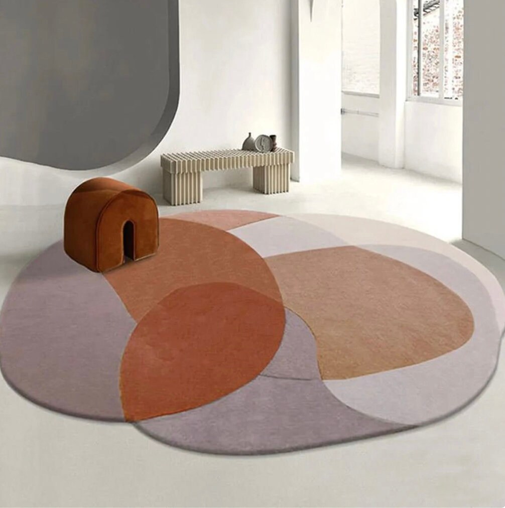 Odd Shape Irregular Rug Handmade Gifts Designer Hand Tufted Wool Area ...