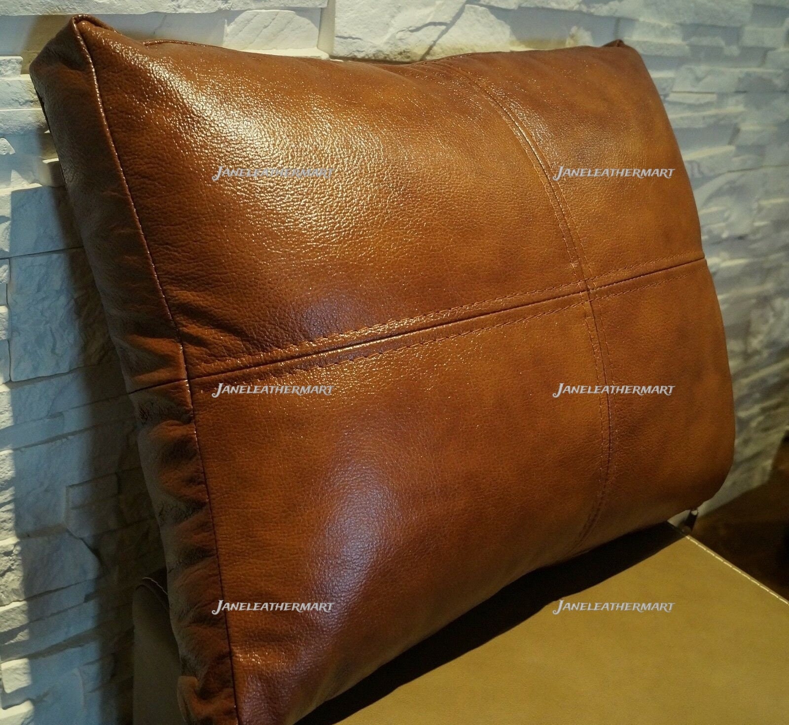 Sofa Leather Cushion Slip Cover Genuine Handmade Restoration - Etsy