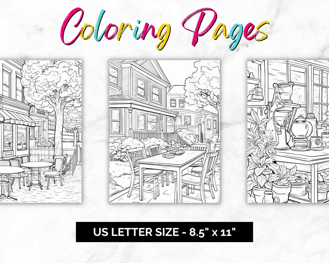 Beautiful Scenery Coloring Pages Scenes Coloring Book - Etsy