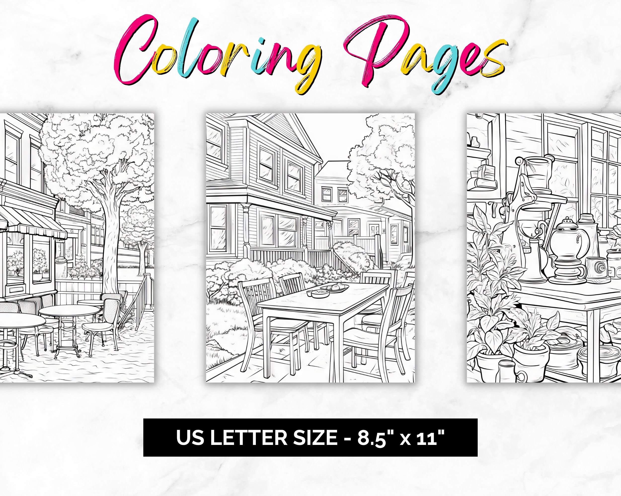 Beautiful Scenery Coloring Pages Scenes Coloring Book - Etsy