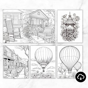 Beautiful Scenery Coloring Pages, Scenes Coloring Book, Printable Color ...