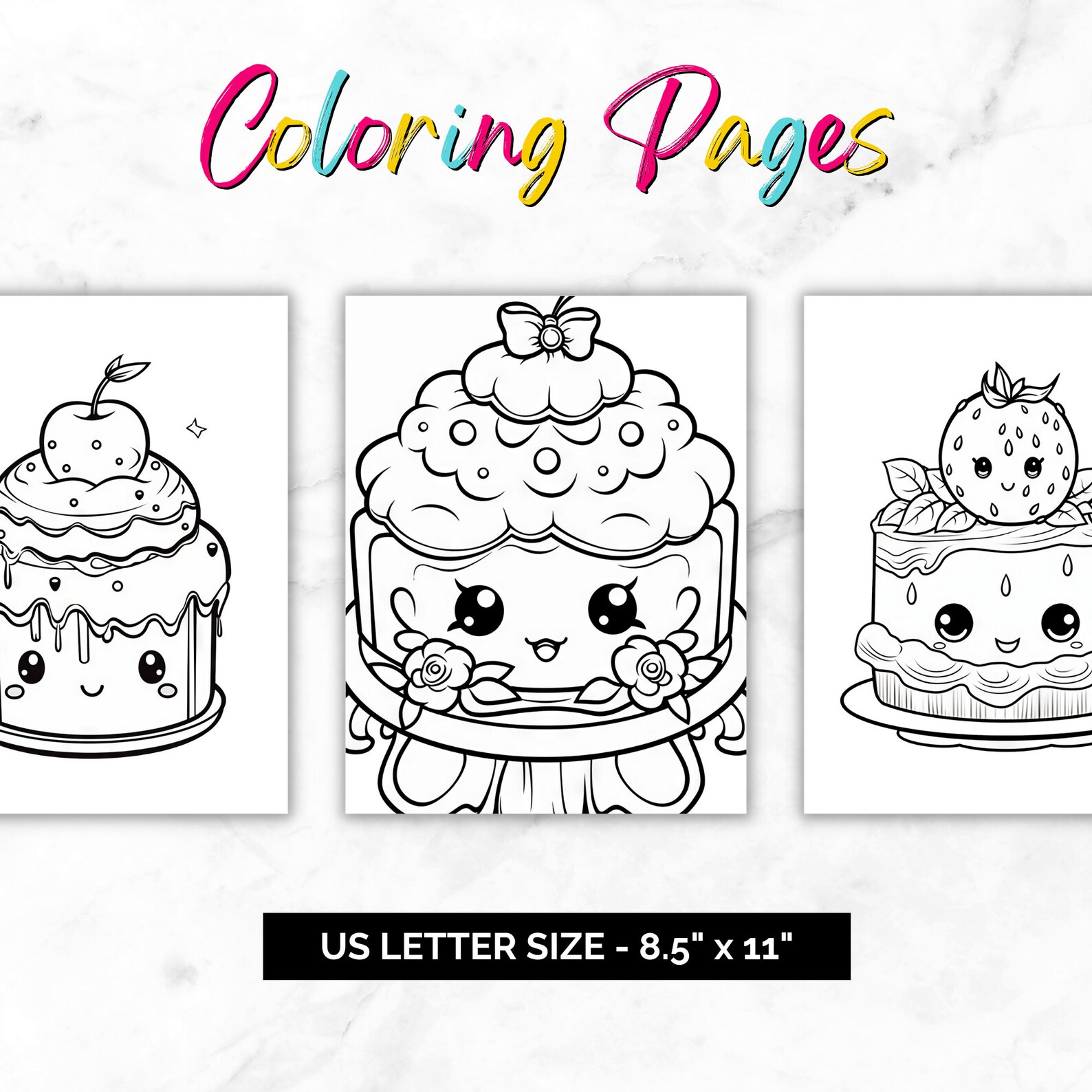 Sweet Treats Coloring Pages - Vol 1, Sweet Coloring Book, Printable ...