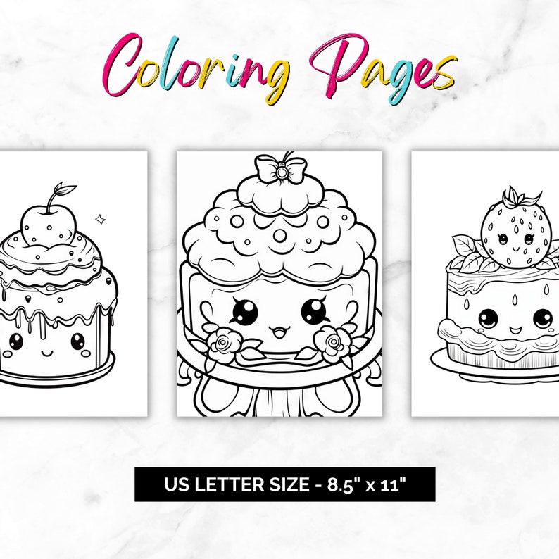 Sweet Treats Coloring Pages - Vol 1, Sweet Coloring Book, Printable ...