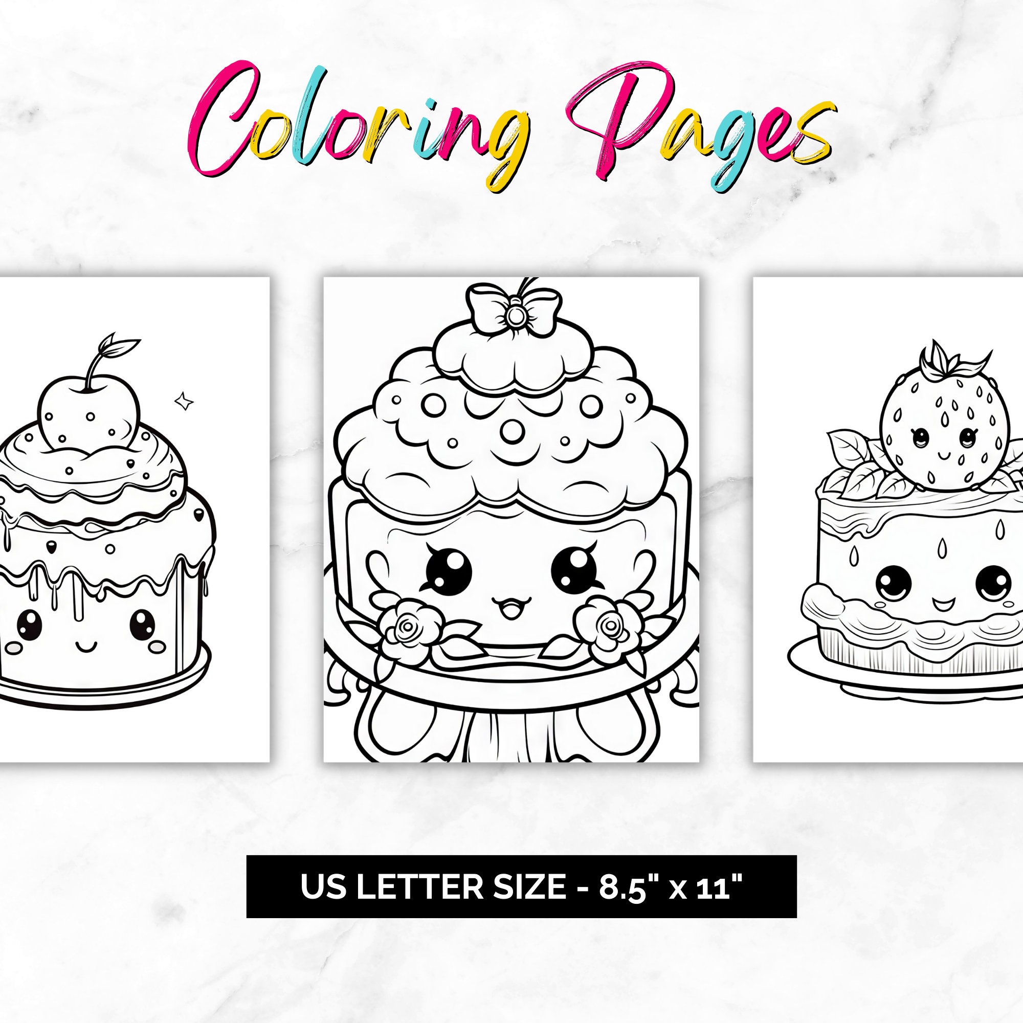Sweet Treats Coloring Pages - Vol 1, Sweet Coloring Book, Printable ...