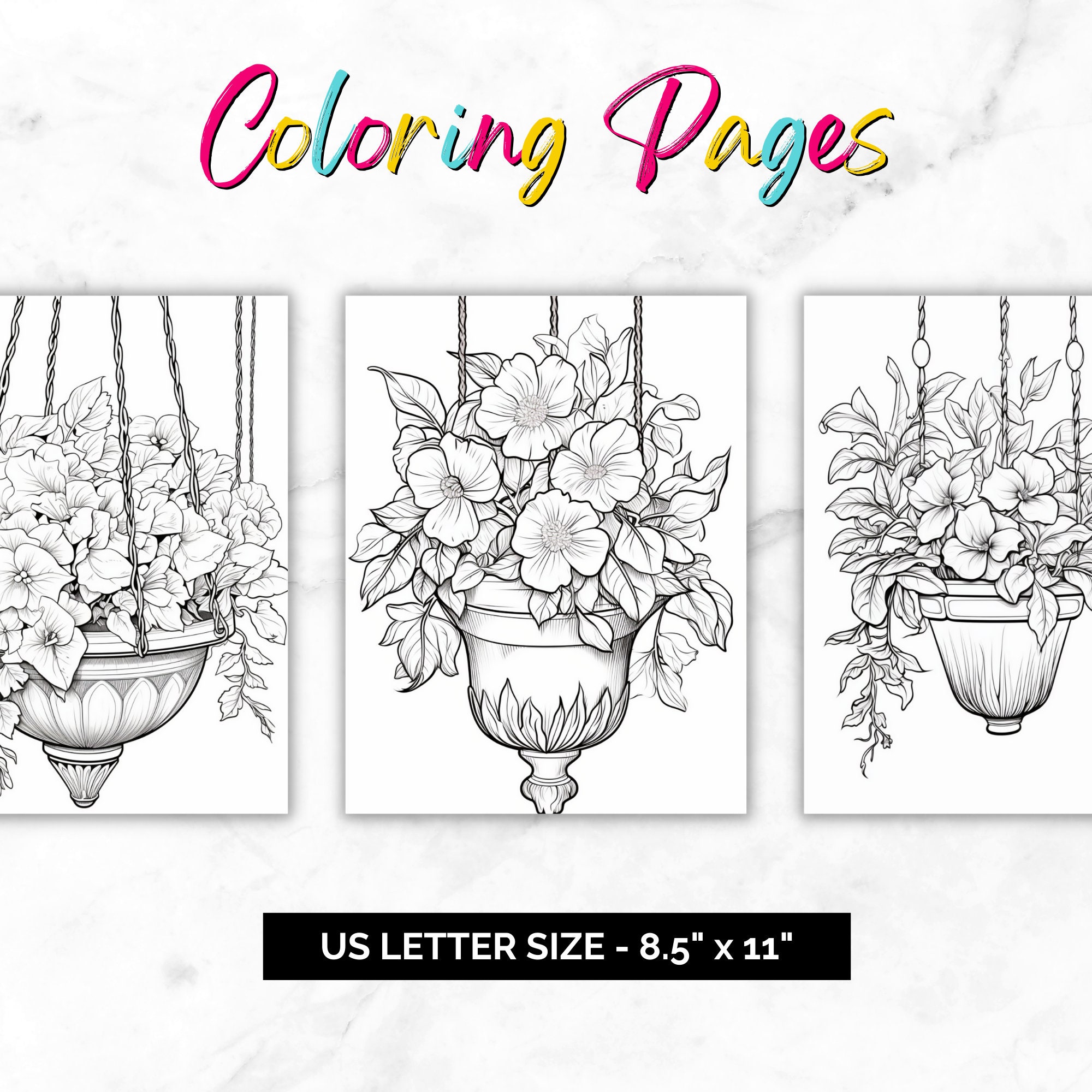 Hanging Plants Coloring Pages, Coloring Ebook, Printable Coloring ...