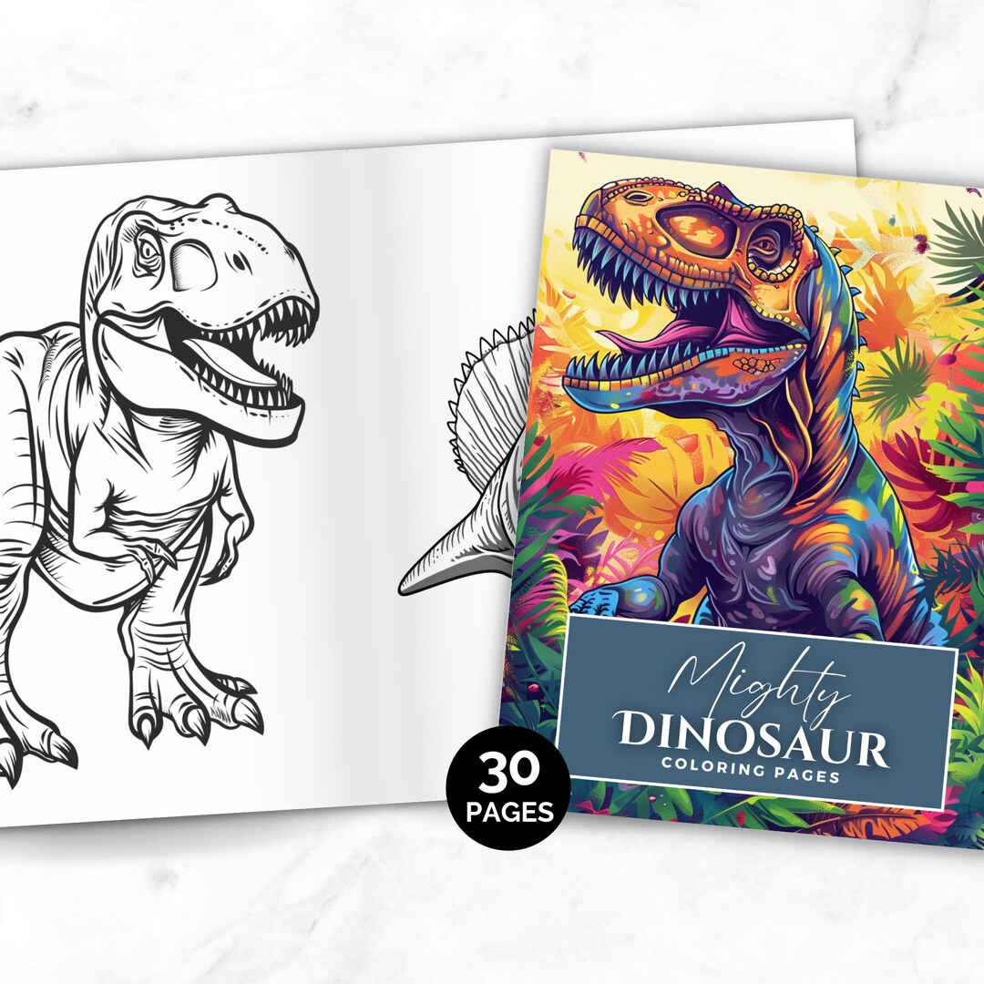 Mighty Dinosaur Coloring Pages, Dinosaur Coloring Book, Printable Color ...