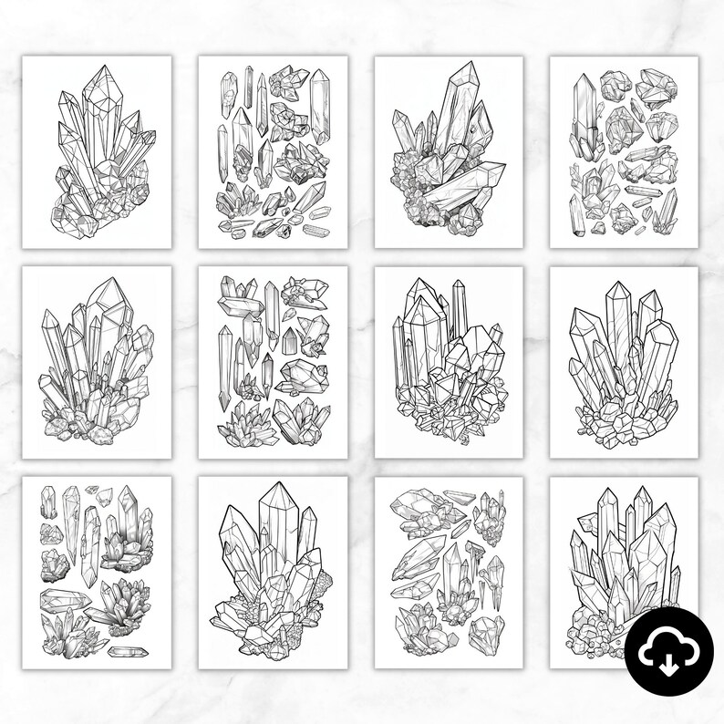 Magical Crystal Coloring Pages, Crystal Coloring Book, Magical ...