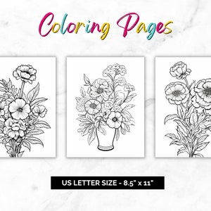 Blooming Flowers Coloring Pages - Vol 2, Coloring Ebook, Printable ...