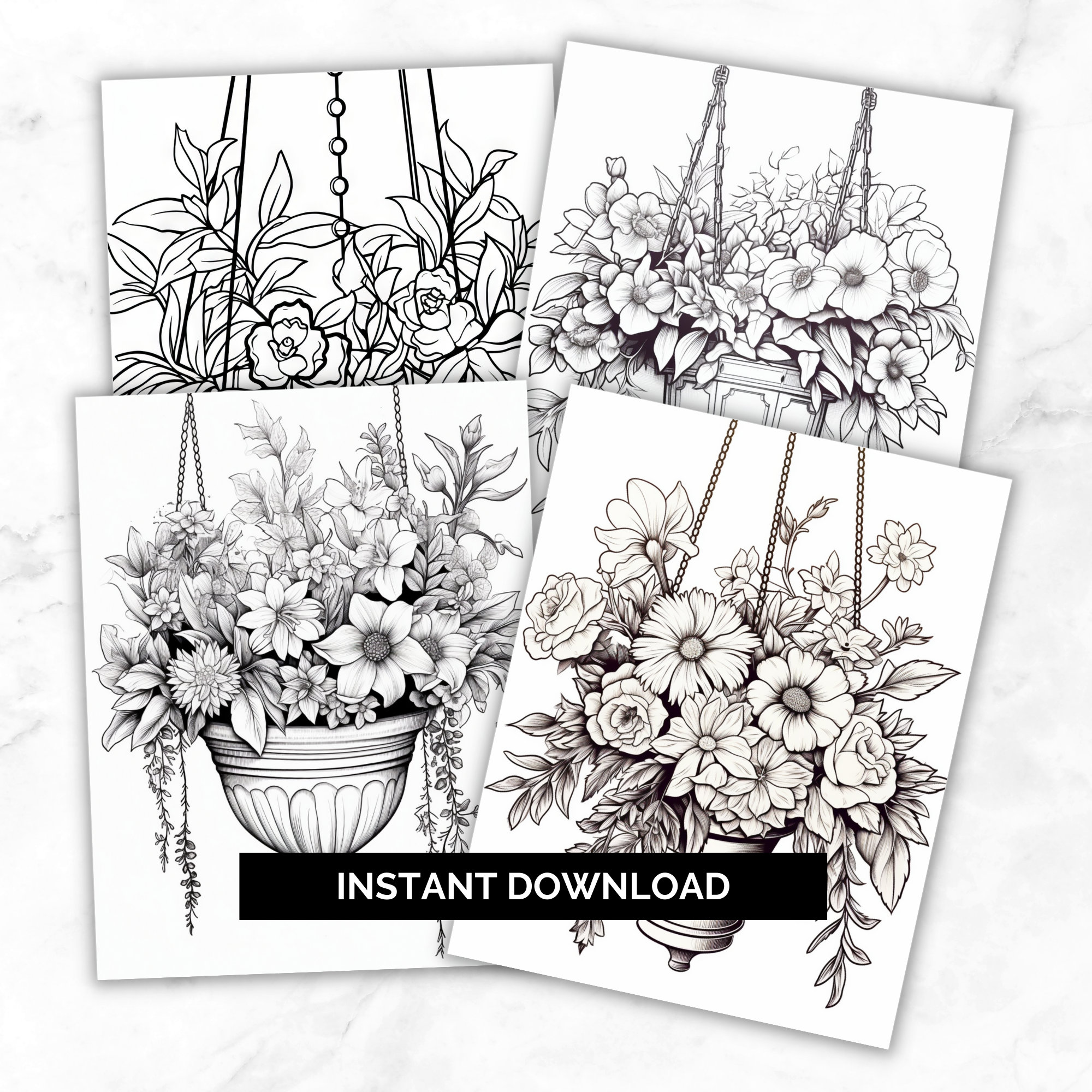 Hanging Plants Coloring Pages, Coloring Ebook, Printable Coloring ...