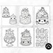 Sweet Treats Coloring Pages - Vol 1, Sweet Coloring Book, Printable ...