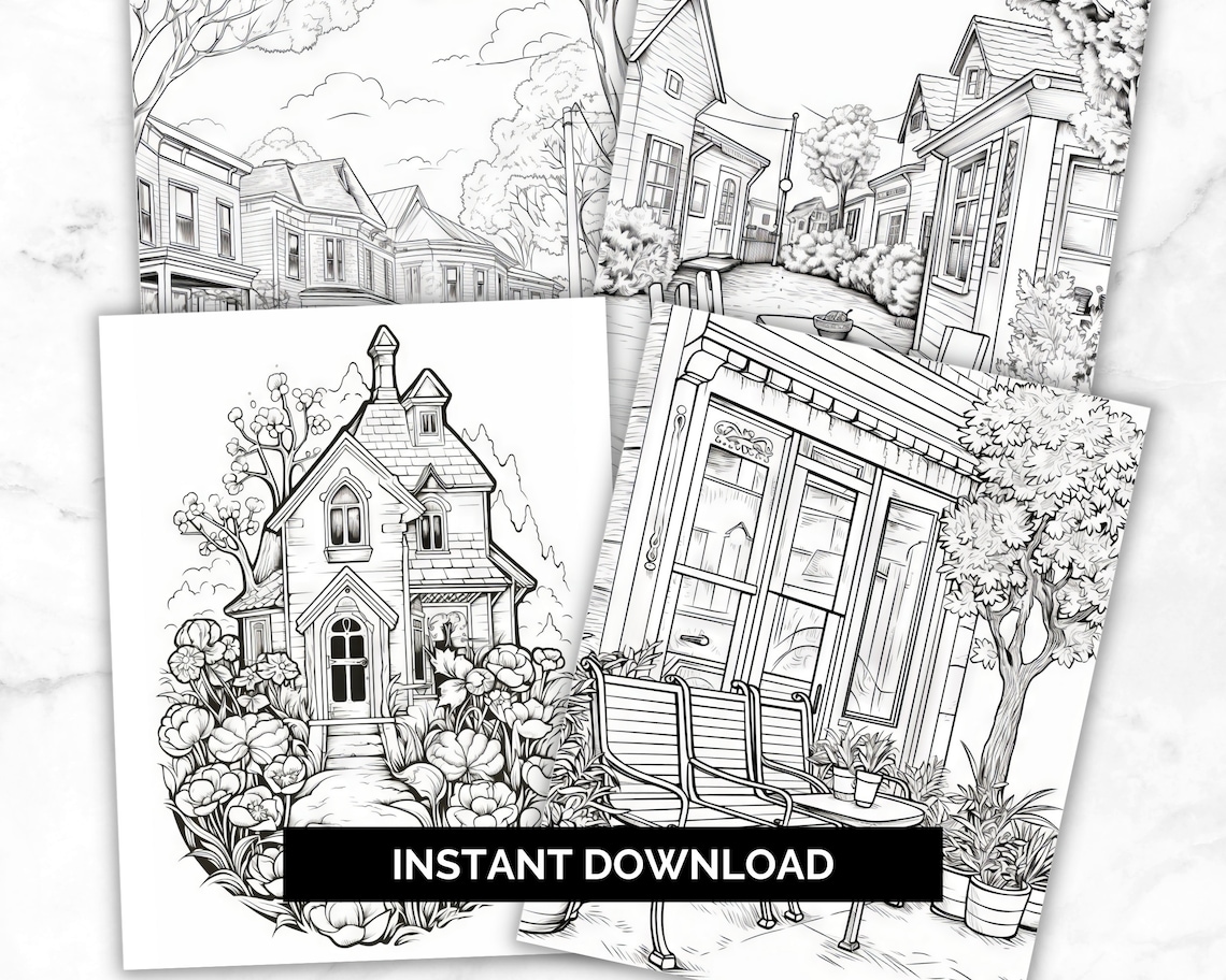 Beautiful Scenery Coloring Pages Scenes Coloring Book - Etsy