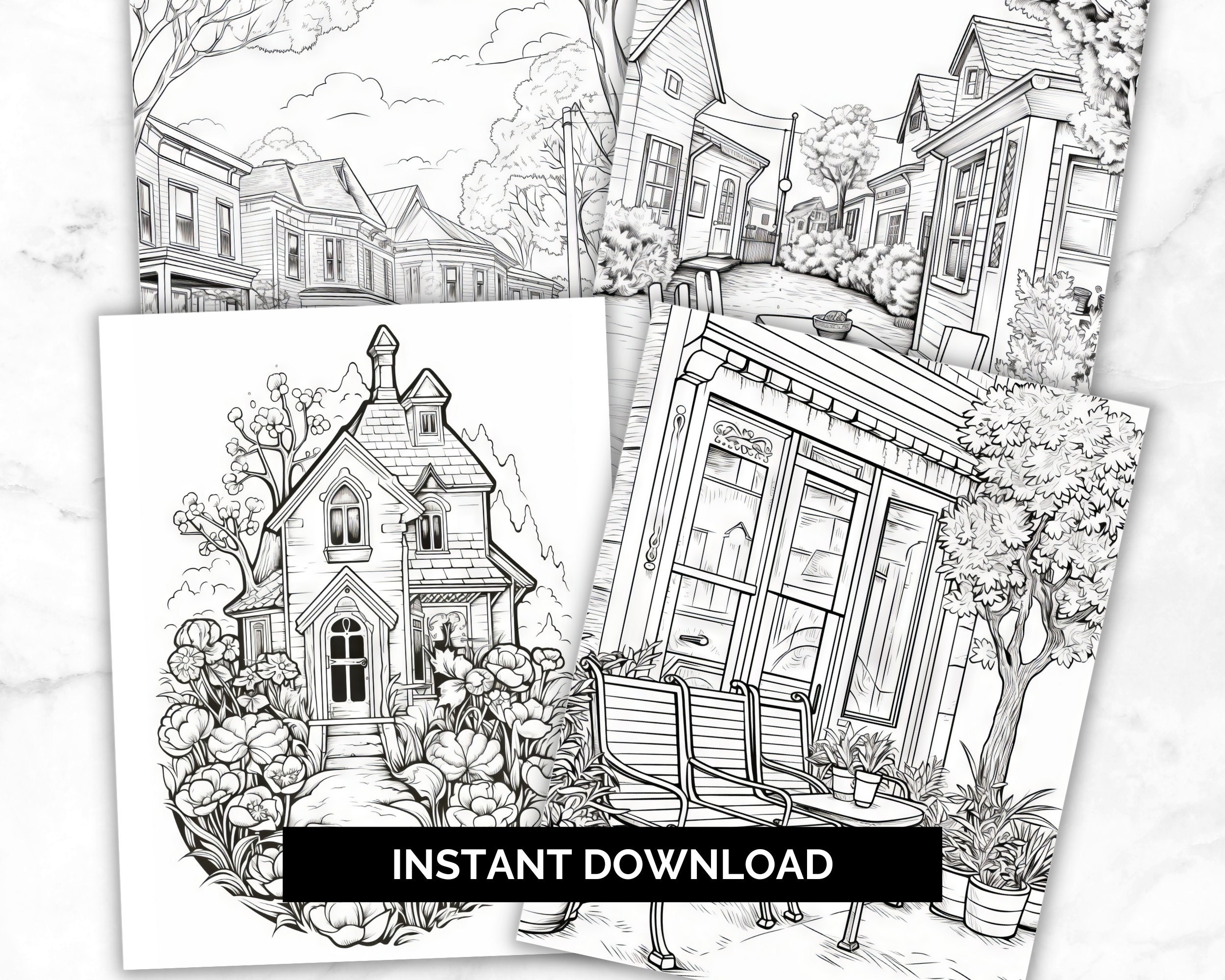 Beautiful Scenery Coloring Pages Scenes Coloring Book - Etsy