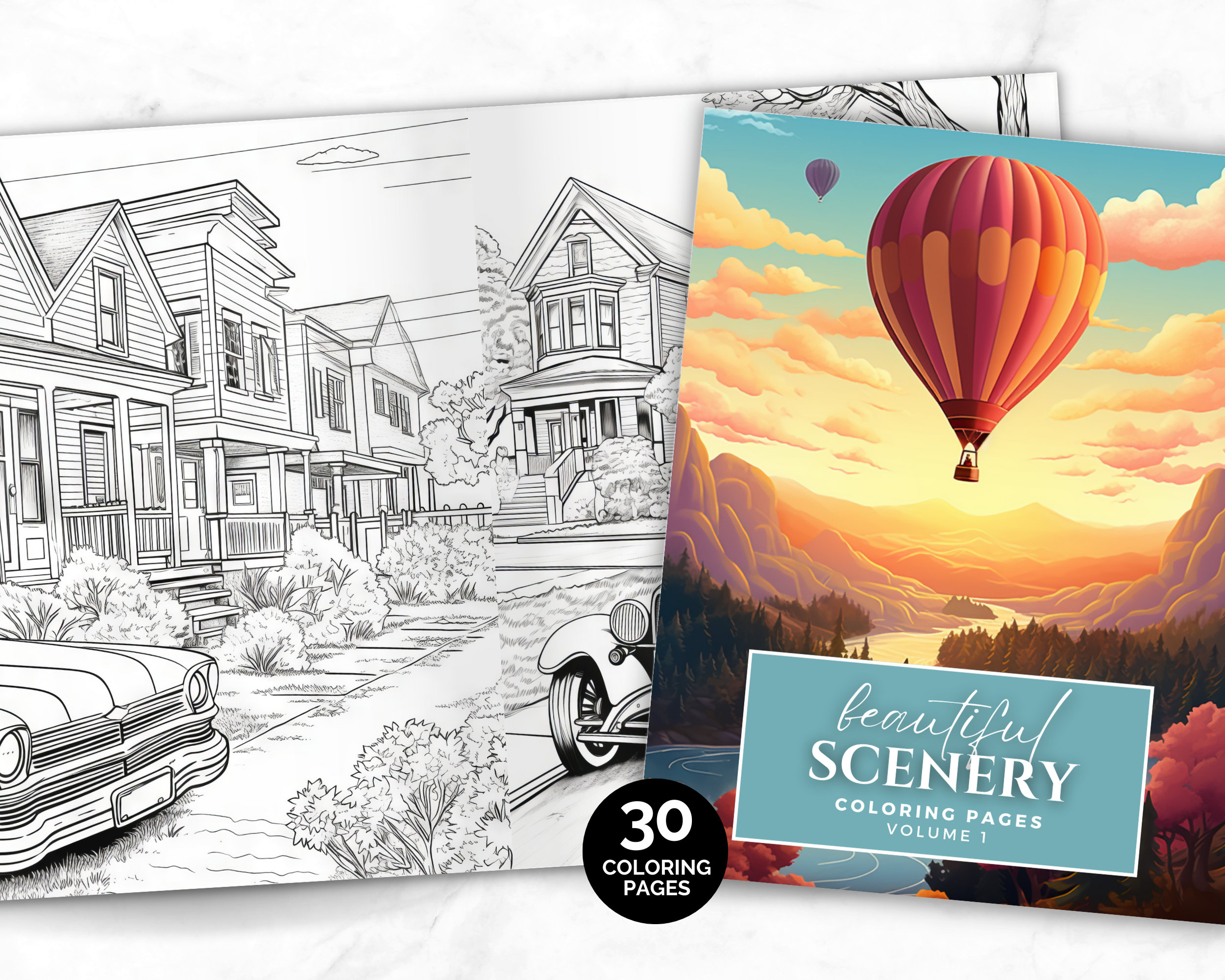 Beautiful Scenery Coloring Pages Scenes Coloring Book - Etsy