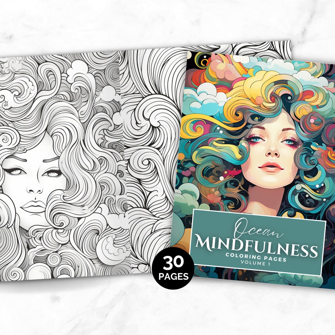Ocean Mindfulness Coloring Pages Vol 1, Coloring Ebook, Printable ...
