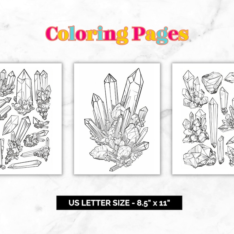 Magical Crystal Coloring Pages, Crystal Coloring Book, Magical ...