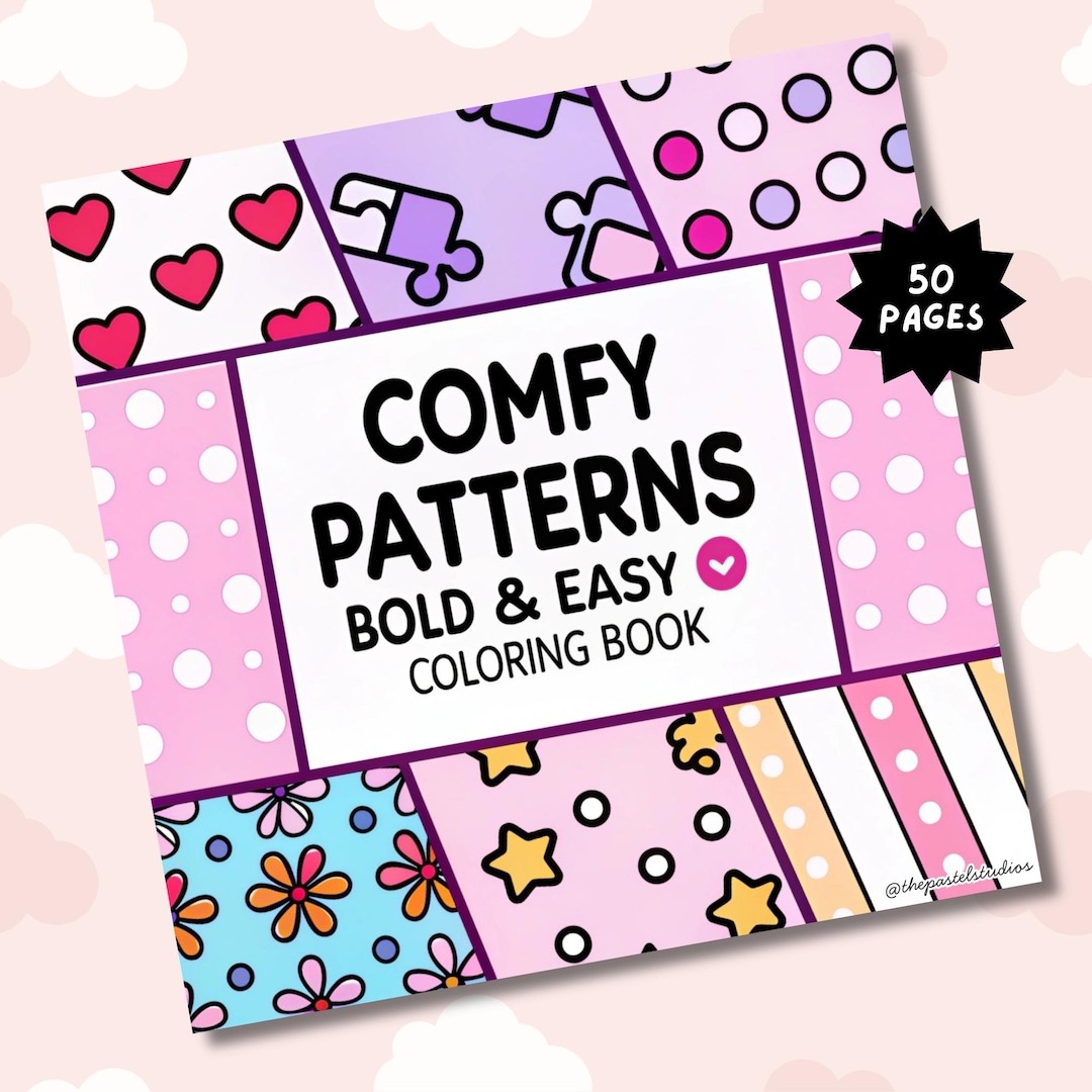 Comfy Patterns Coloring Book PDF, Bold and Easy Coloring Pages for Kids ...