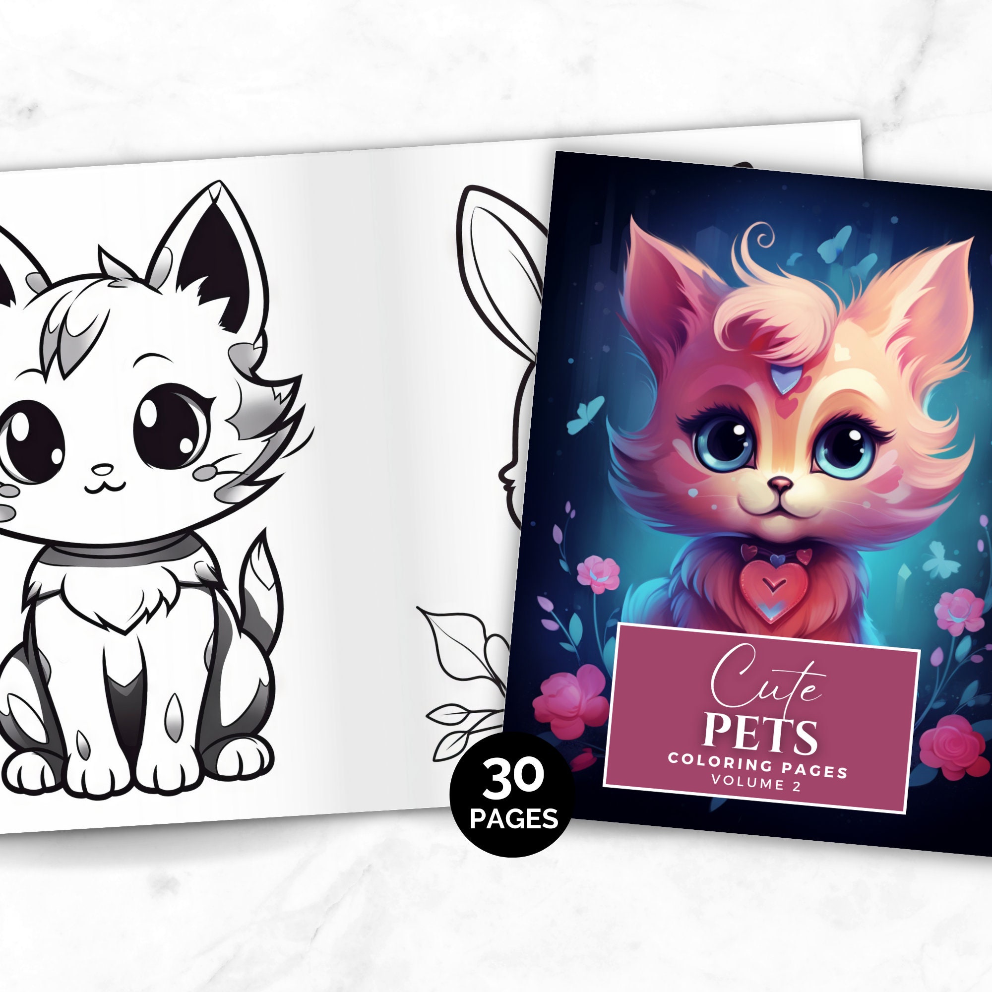 Cute Pets Coloring Pages Vol 2, Coloring Ebook, Printable Coloring ...
