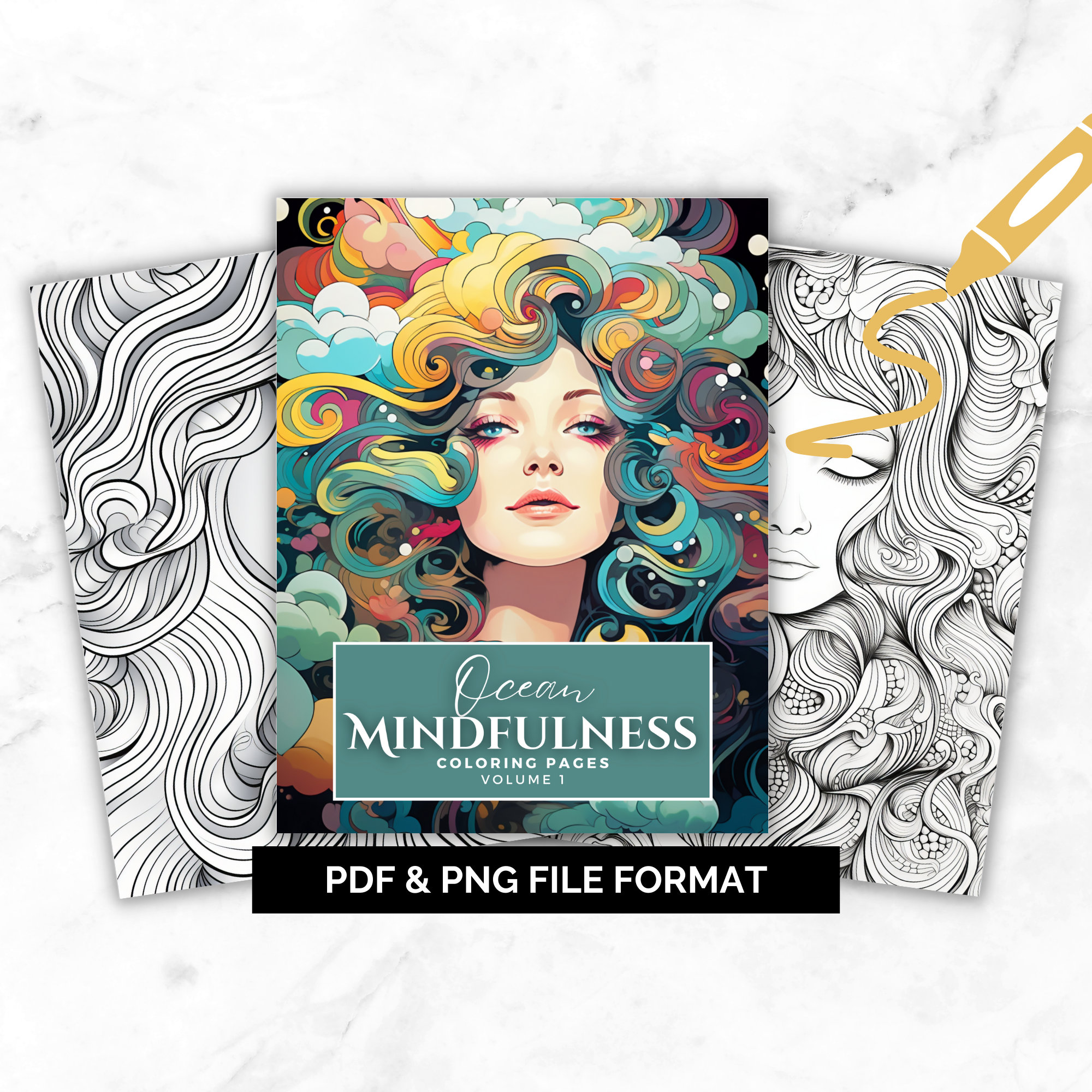 Ocean Mindfulness Coloring Pages - Vol 1, Coloring Ebook, Printable ...