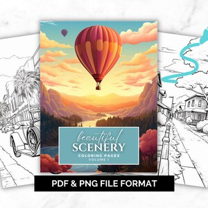 Beautiful Scenery Coloring Pages Scenes Coloring Book - Etsy