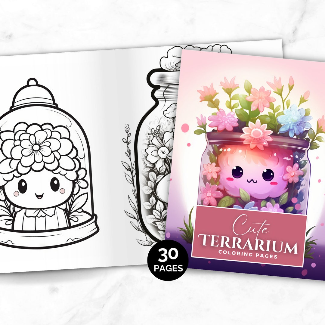 Cute Terrarium Coloring Pages, Coloring Ebook, Printable Coloring ...