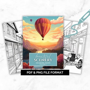 Beautiful Scenery Coloring Pages, Scenes Coloring Book, Printable Color ...