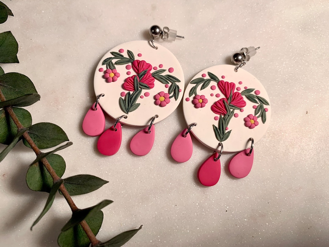 Floral Uterus Polymer Clay Earrings | Feminist Statement Jewelry - Etsy