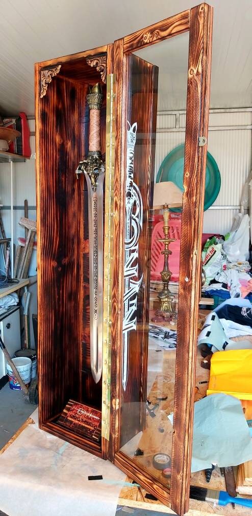 Wood Case Display and Conan Fathers Sword - Etsy