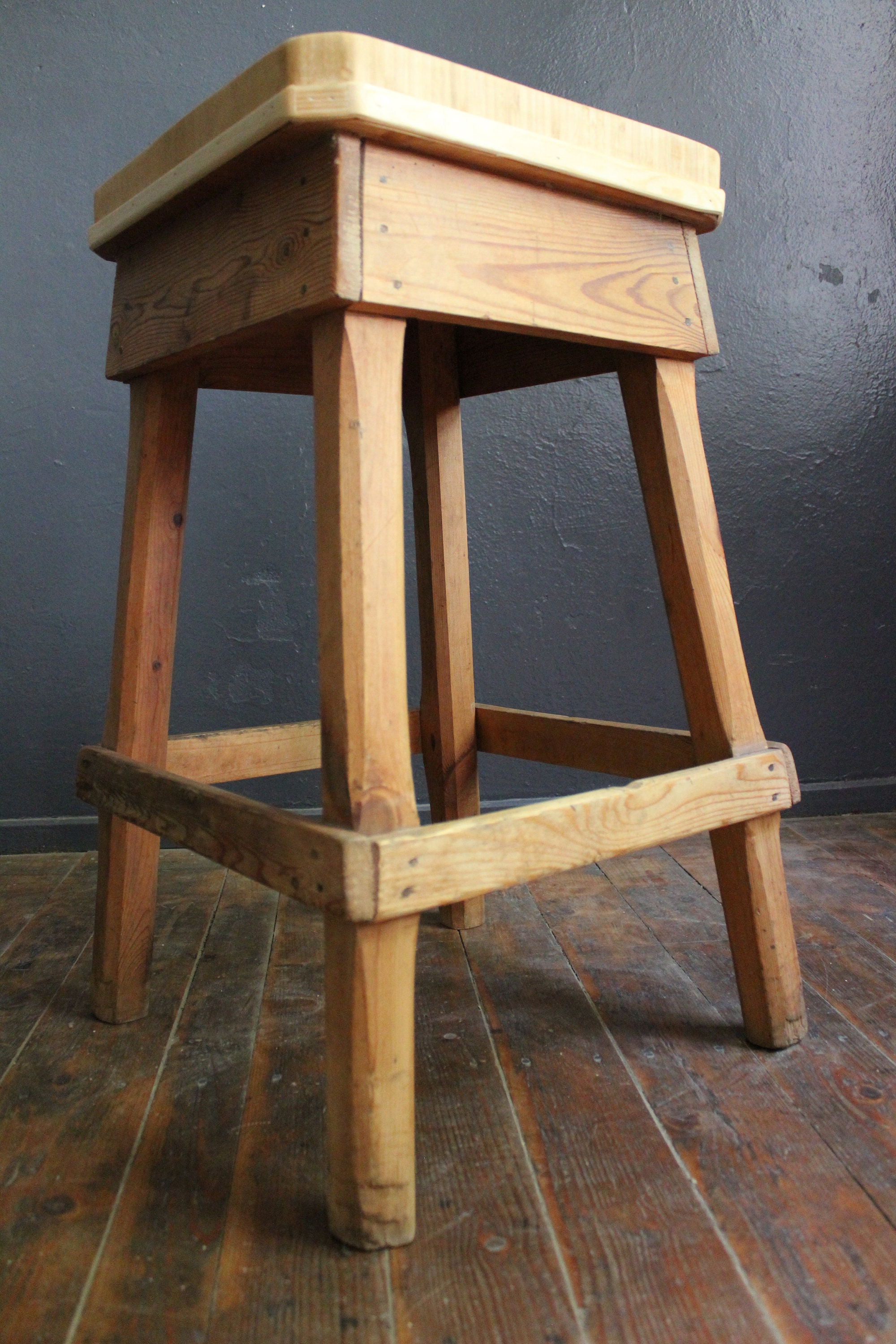 Rustic Butcher Block With New Bamboo Cutting Surface - Etsy