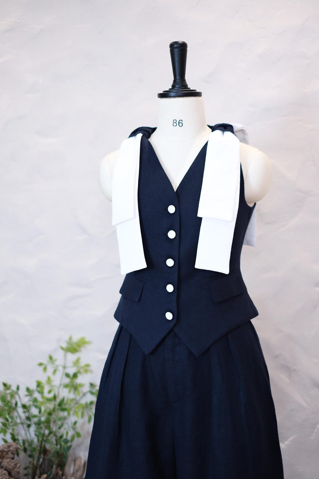 Tie Linen Vest Custom Linen Waistcoat Women Vintage Top Sleeveless ...