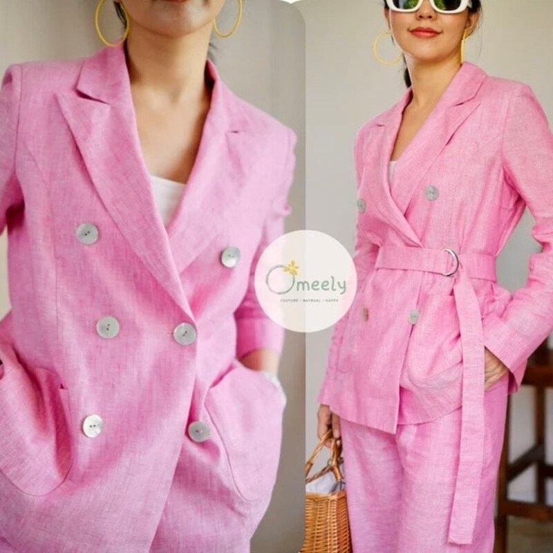 Pink Linen Suits Women - Etsy